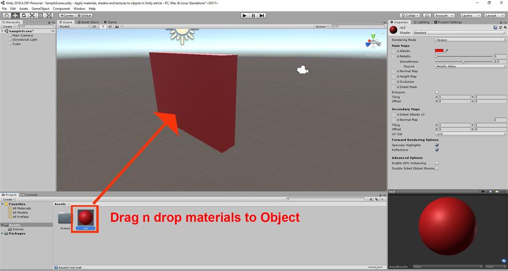 Apply Materials Shaders And Textures To Objects In Unity 